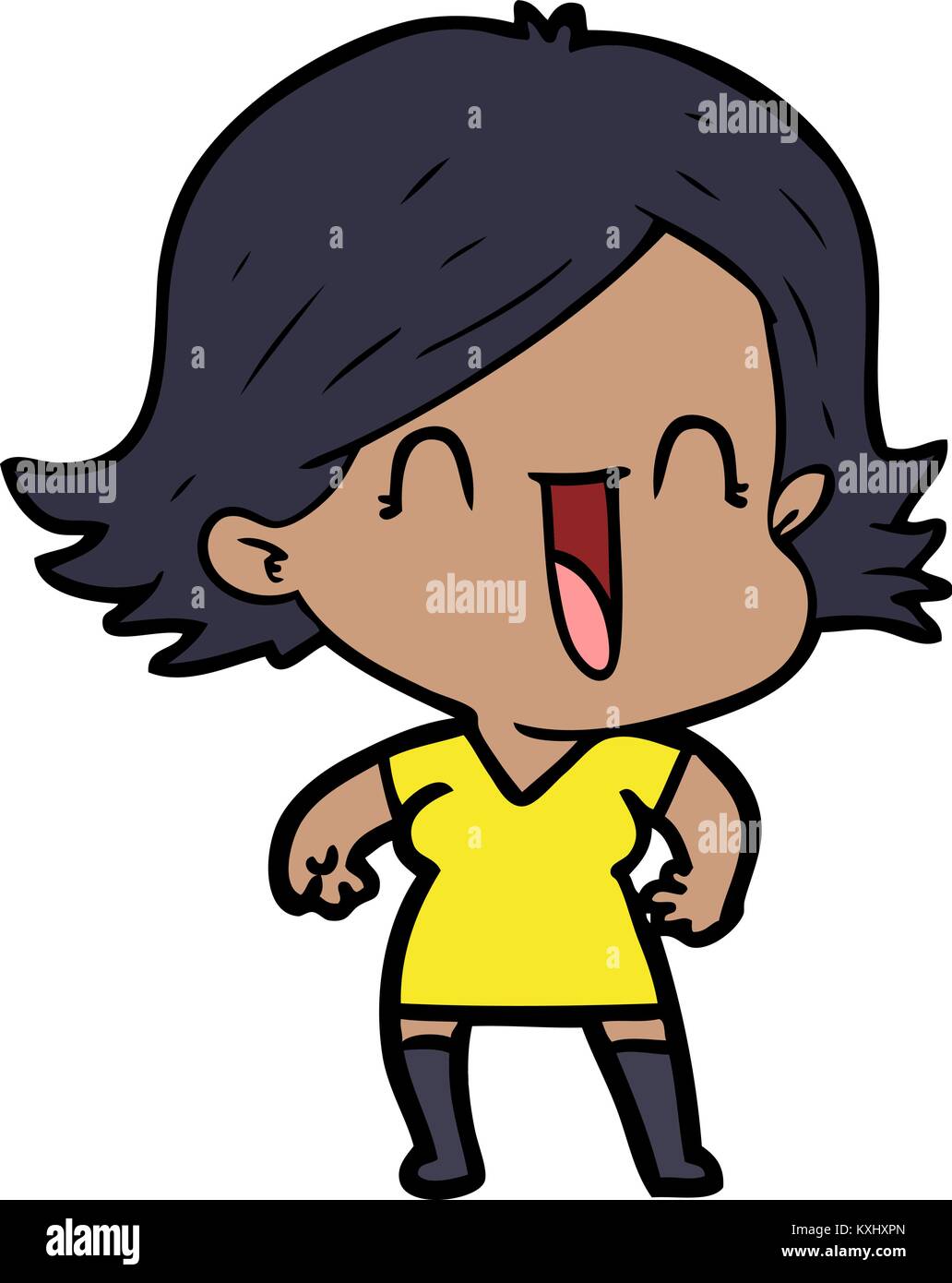 cartoon happy woman Stock Vector Image & Art - Alamy