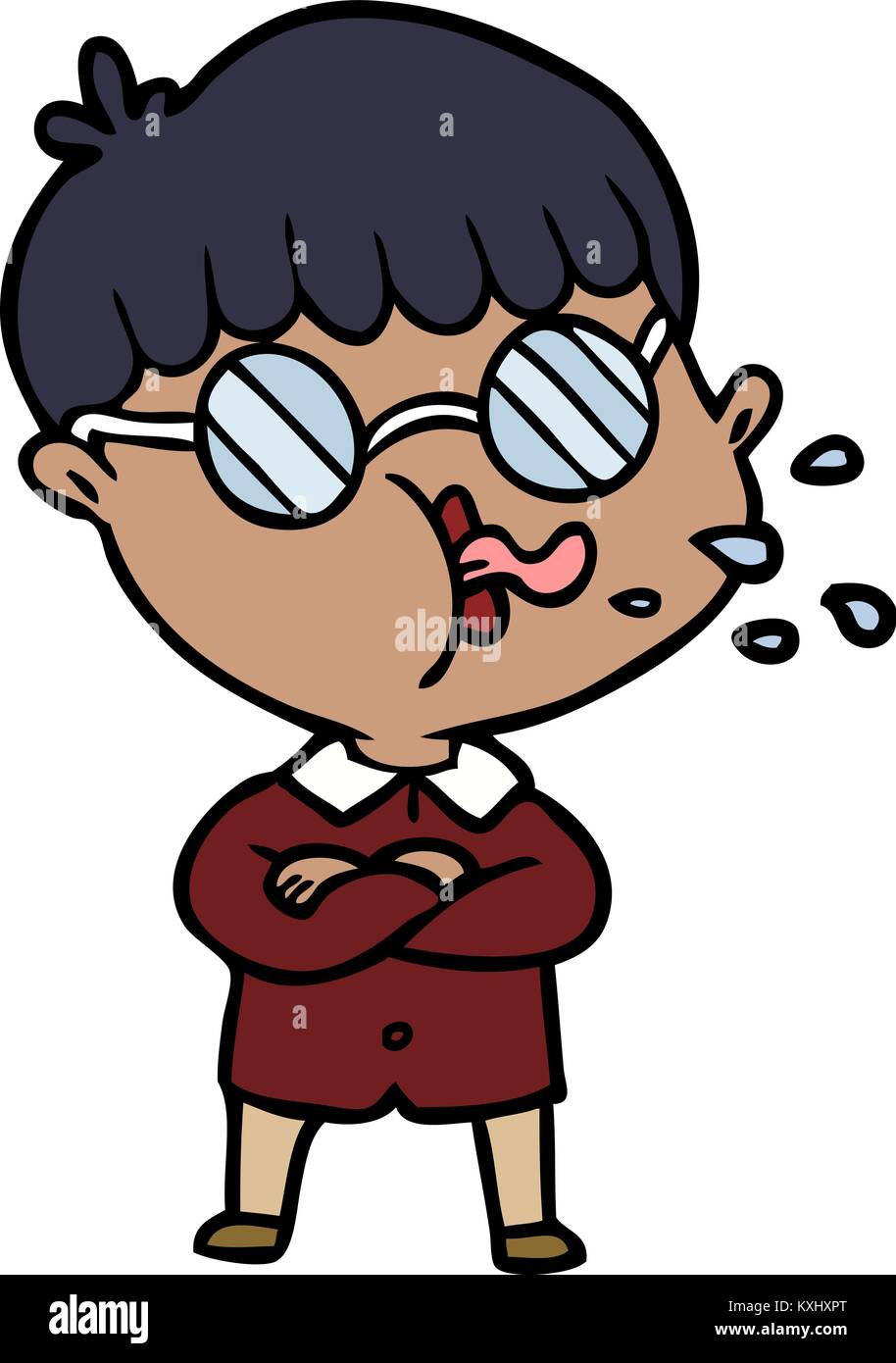 cartoon boy wearing spectacles Stock Vector Image & Art - Alamy