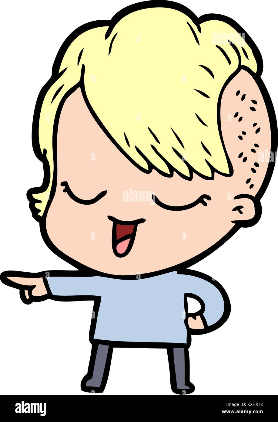 Cartoon girl pointing hi-res stock photography and images - Alamy