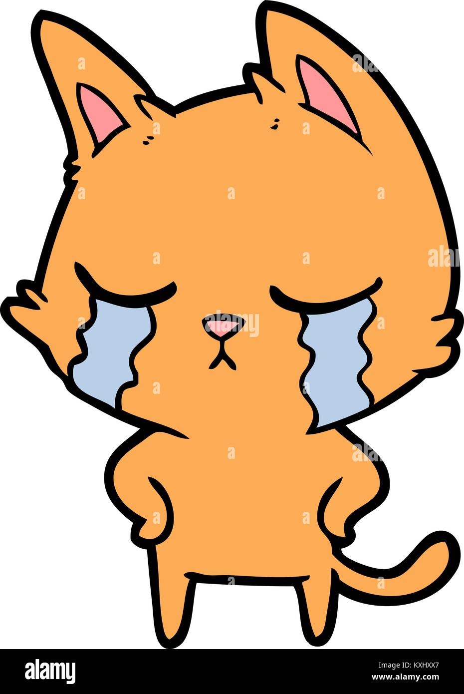 crying cartoon cat Stock Vector Image & Art - Alamy