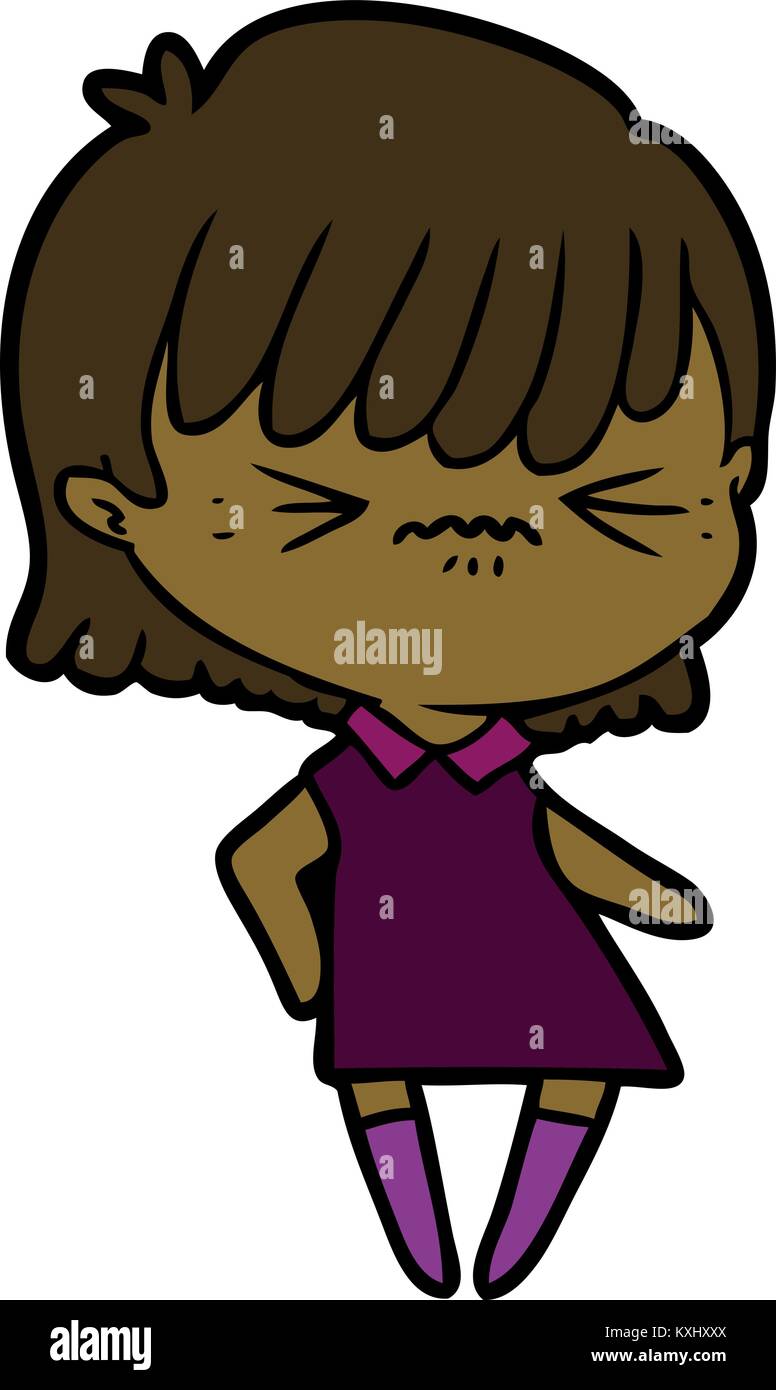 annoyed cartoon girl Stock Vector Image & Art - Alamy