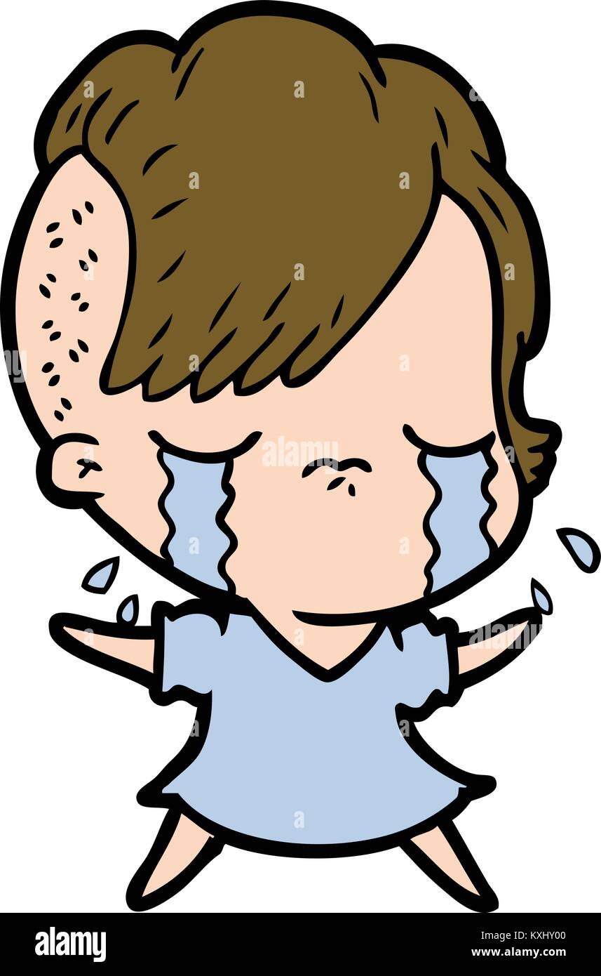cartoon crying girl Stock Vector Image & Art - Alamy