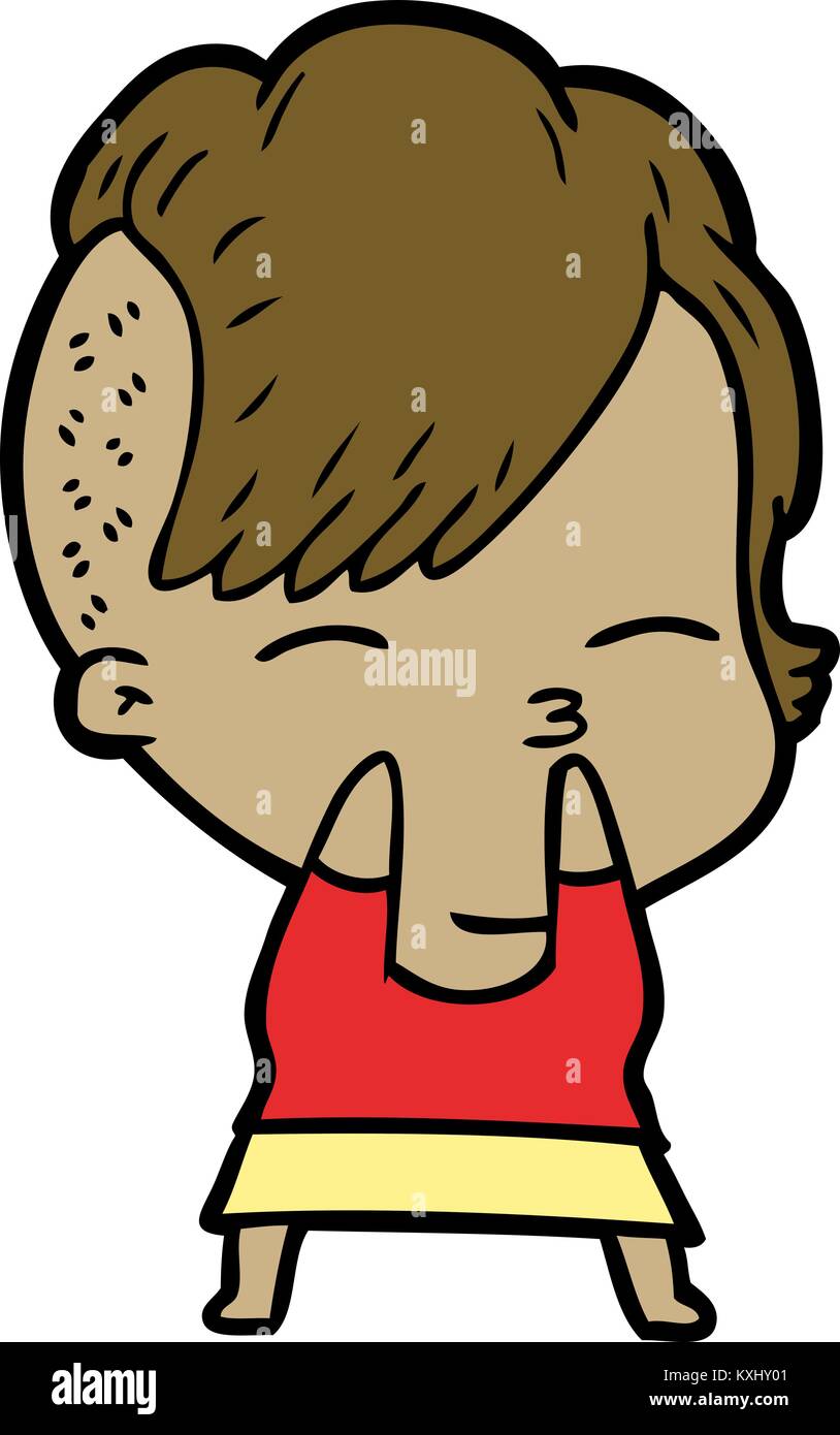 cartoon squinting girl Stock Vector Image & Art - Alamy