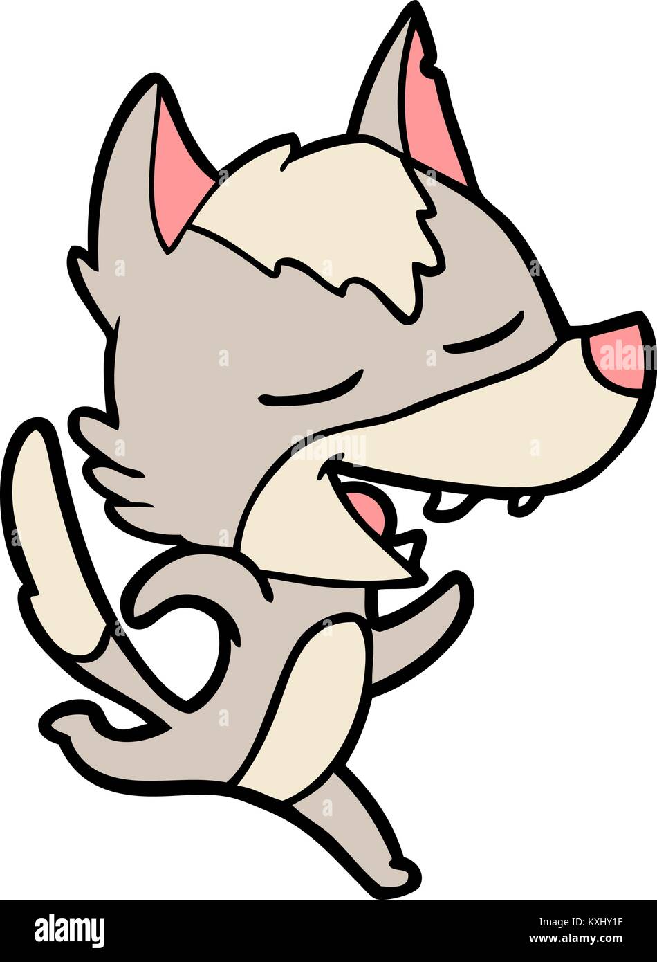 cartoon running wolf laughing Stock Vector Image & Art - Alamy