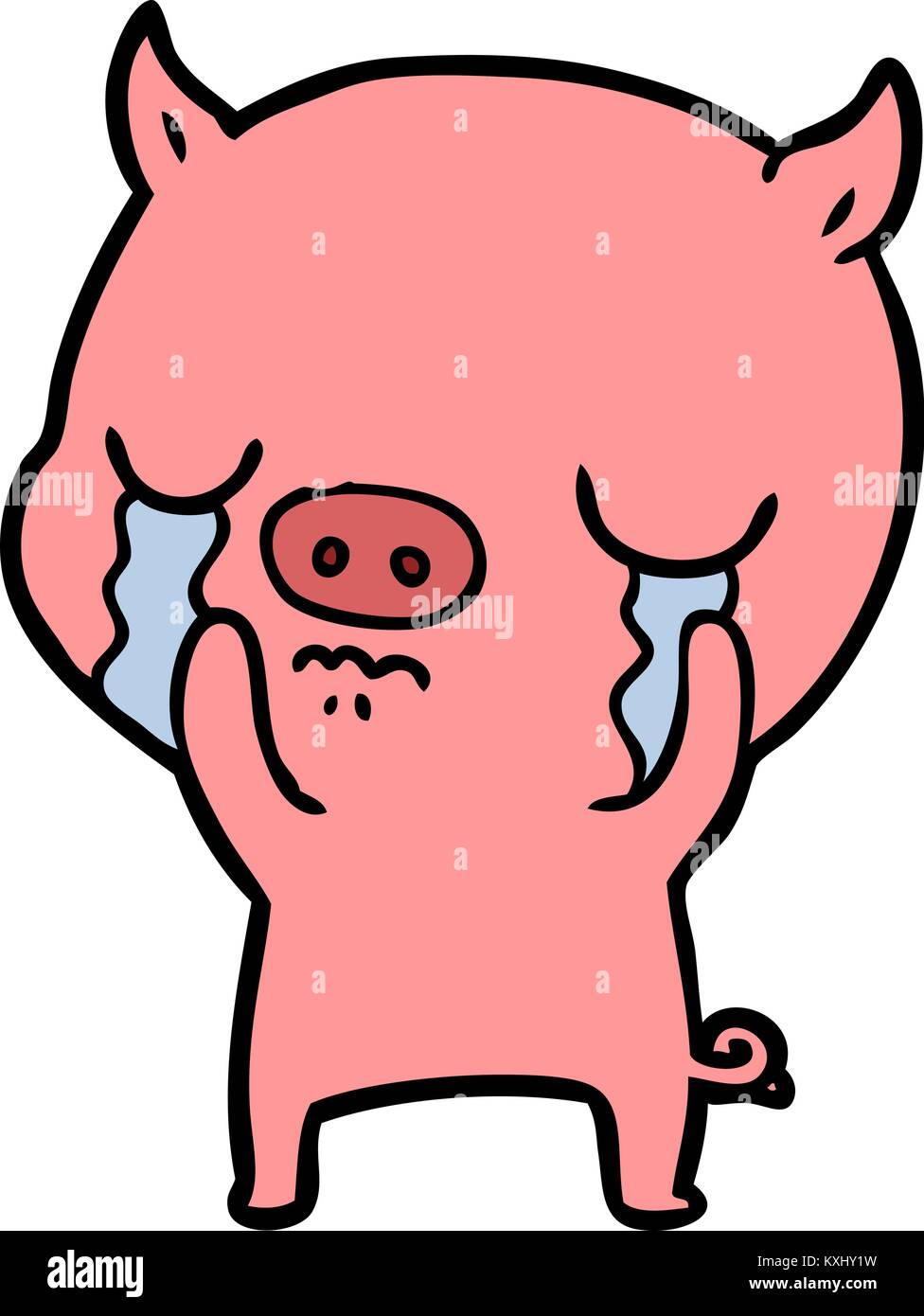 cartoon pig crying Stock Vector Image & Art - Alamy