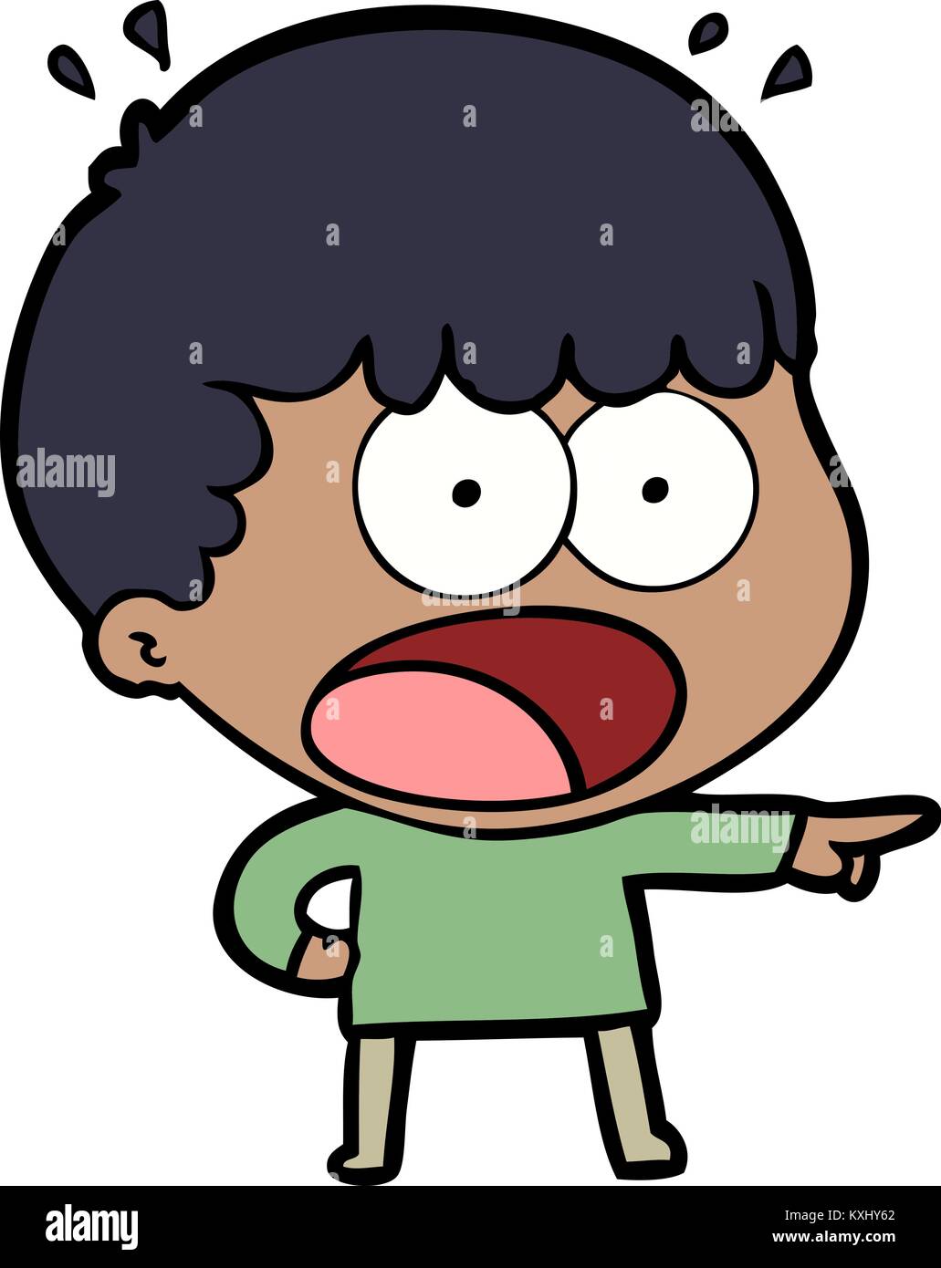 cartoon shocked man pointing Stock Vector Image & Art - Alamy