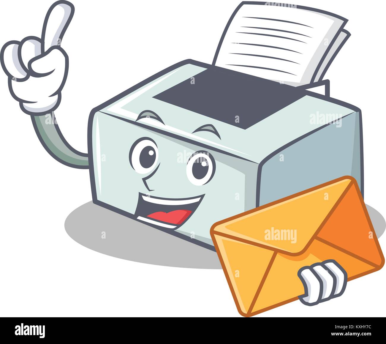 With envelope printer character cartoon style Stock Vector Image & Art ...