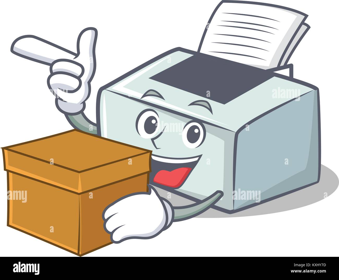 With box printer character cartoon style Stock Vector Image & Art - Alamy