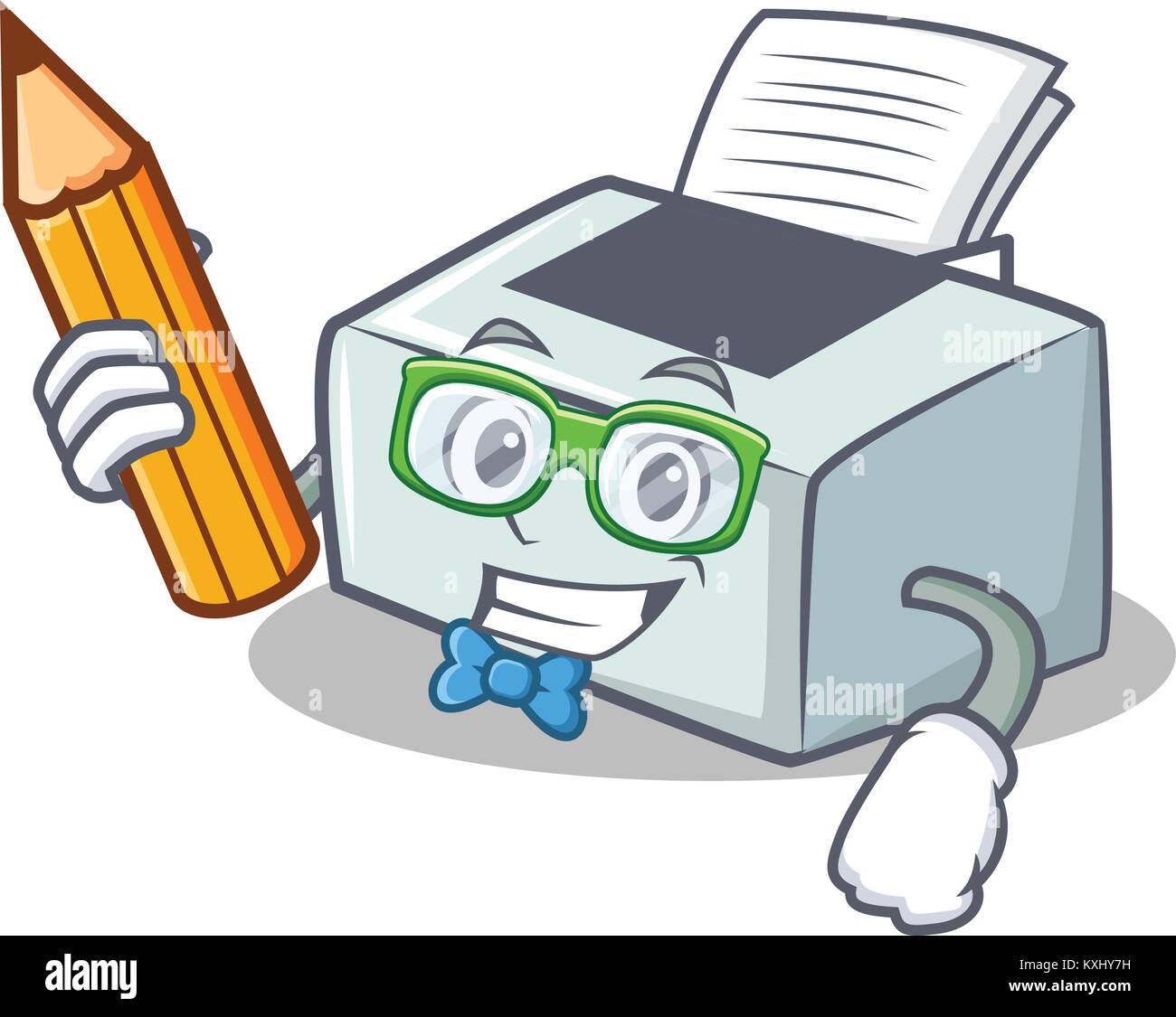 Student printer character cartoon style Stock Vector Image & Art - Alamy