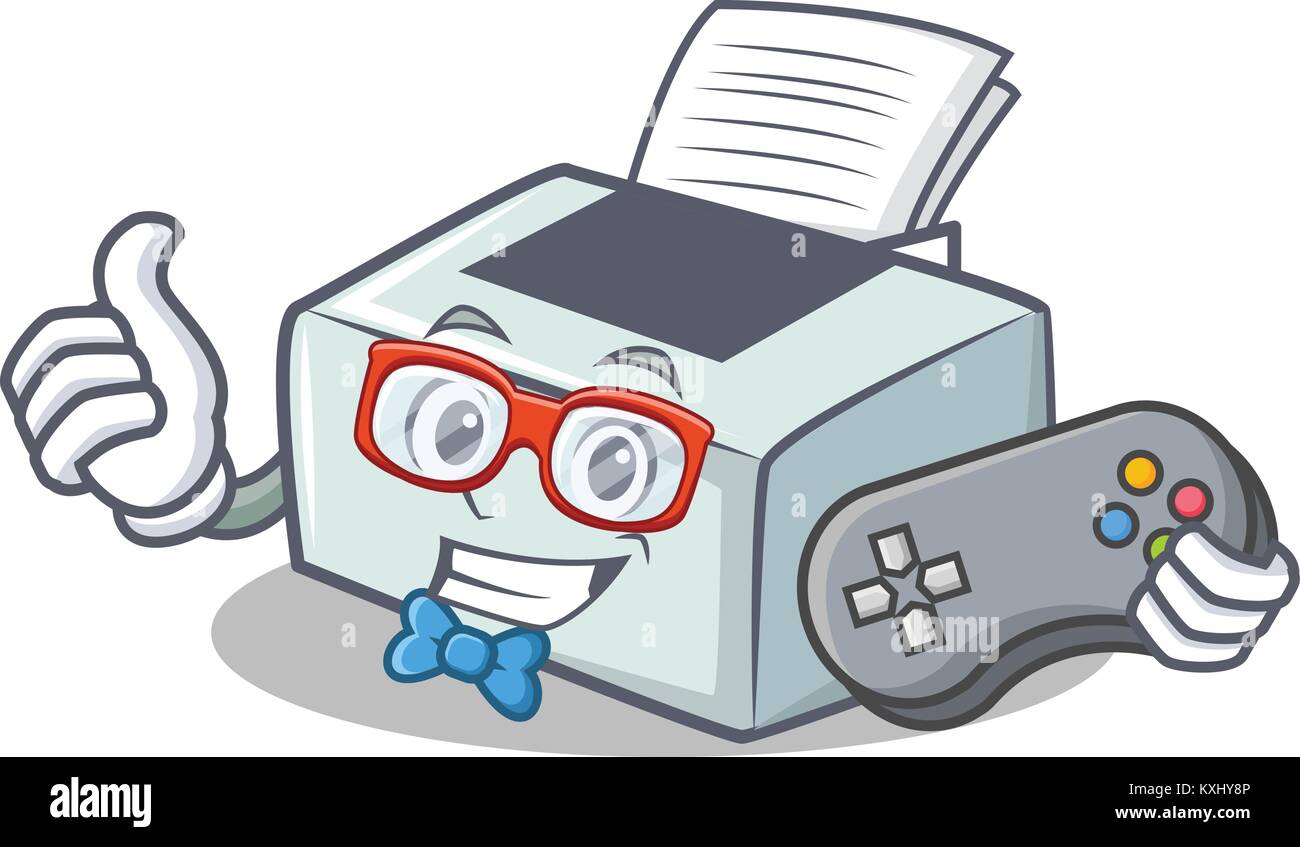 Gamer printer mascot cartoon style Stock Vector Image & Art - Alamy