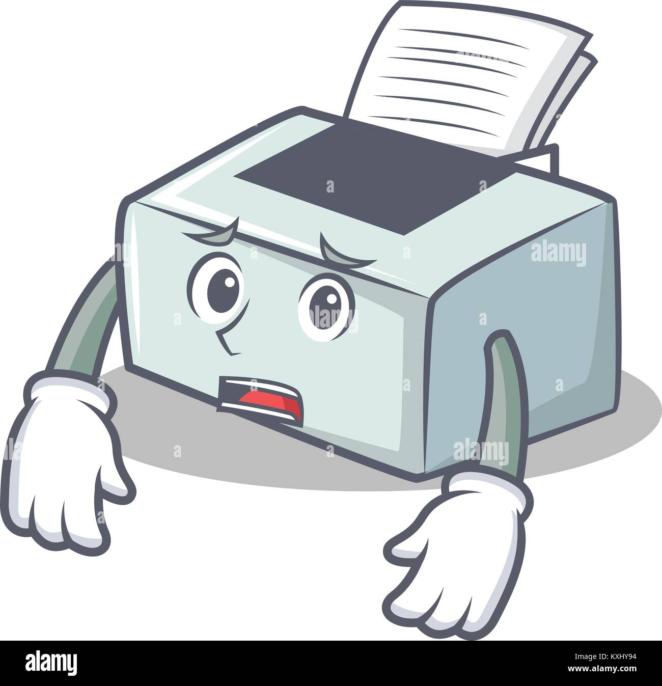 Afraid printer mascot cartoon style Stock Vector Image & Art - Alamy
