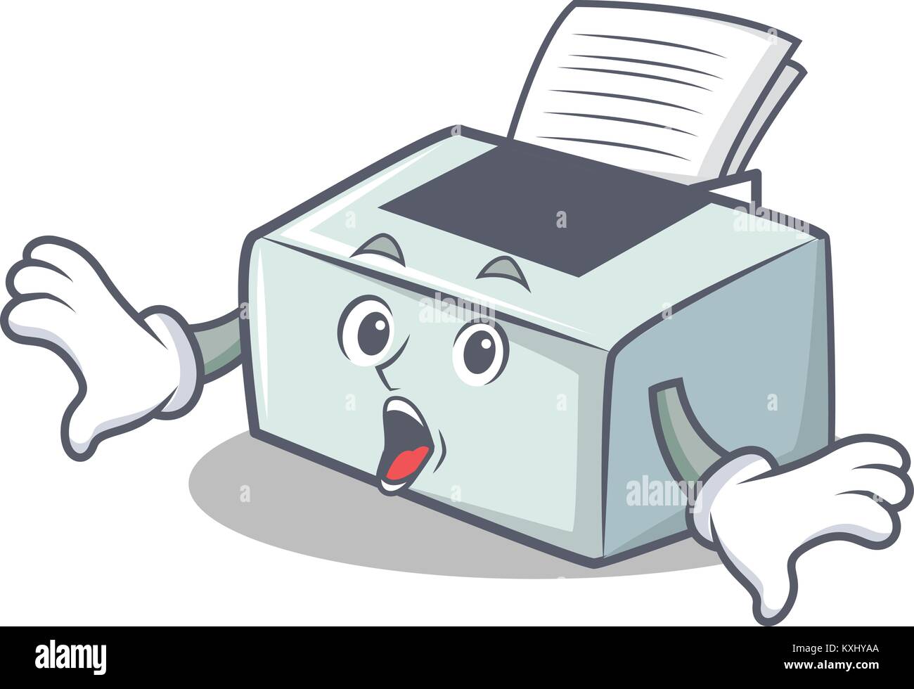 Surprised printer mascot cartoon style Stock Vector Image & Art - Alamy