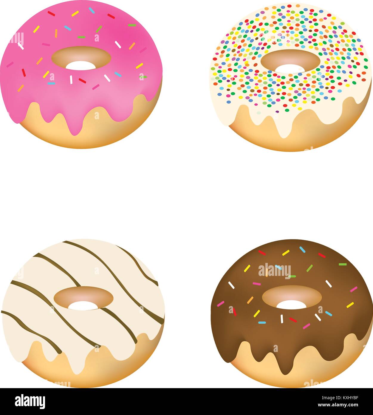 Set of four decorated donuts, vector Stock Vector Image & Art - Alamy