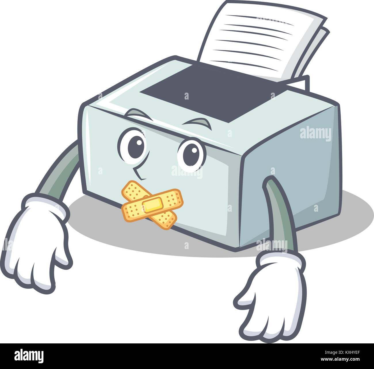 Silent printer mascot cartoon style Stock Vector Image & Art - Alamy