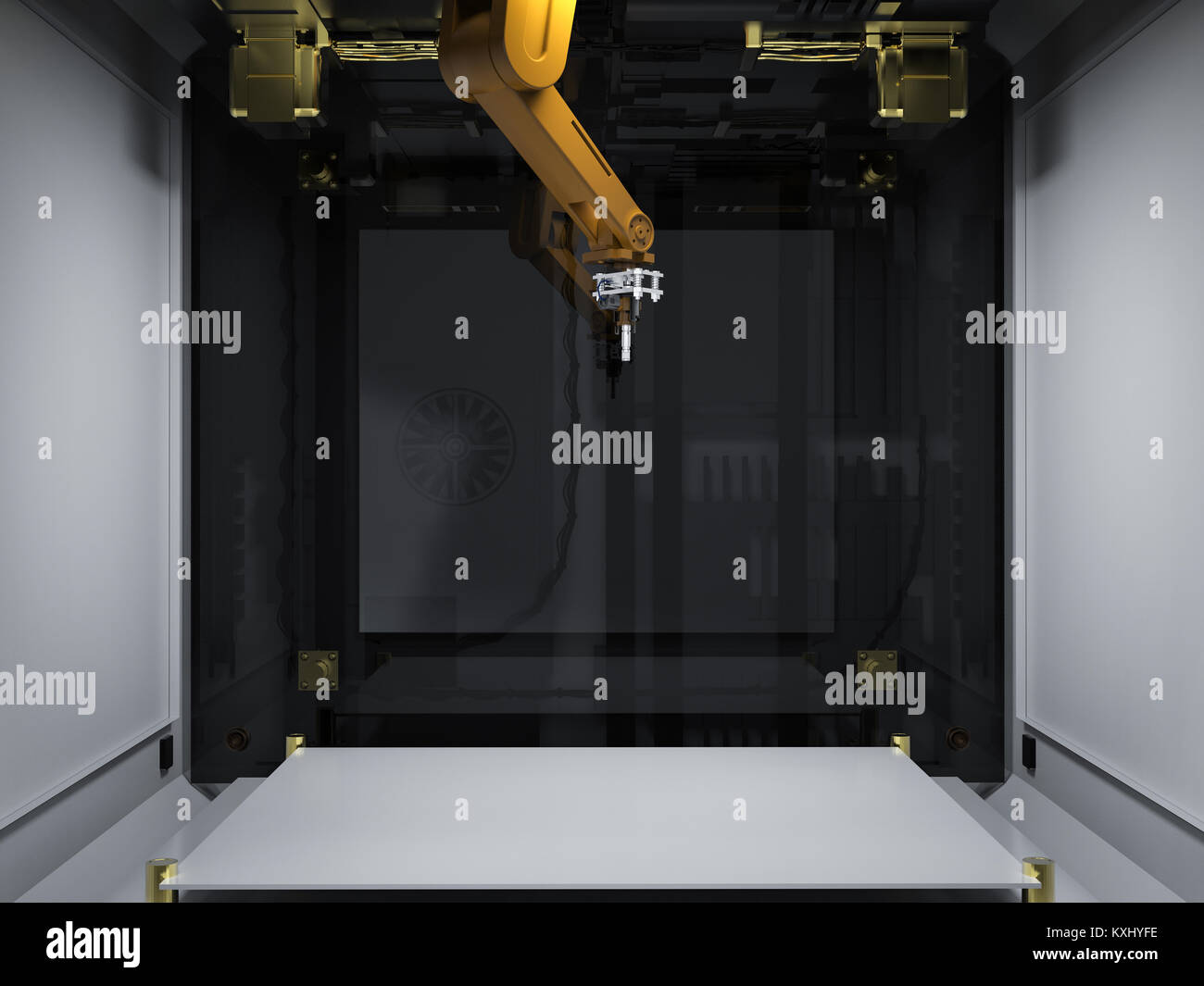 3d rendering 3d printer with injector nozzle Stock Photo - Alamy