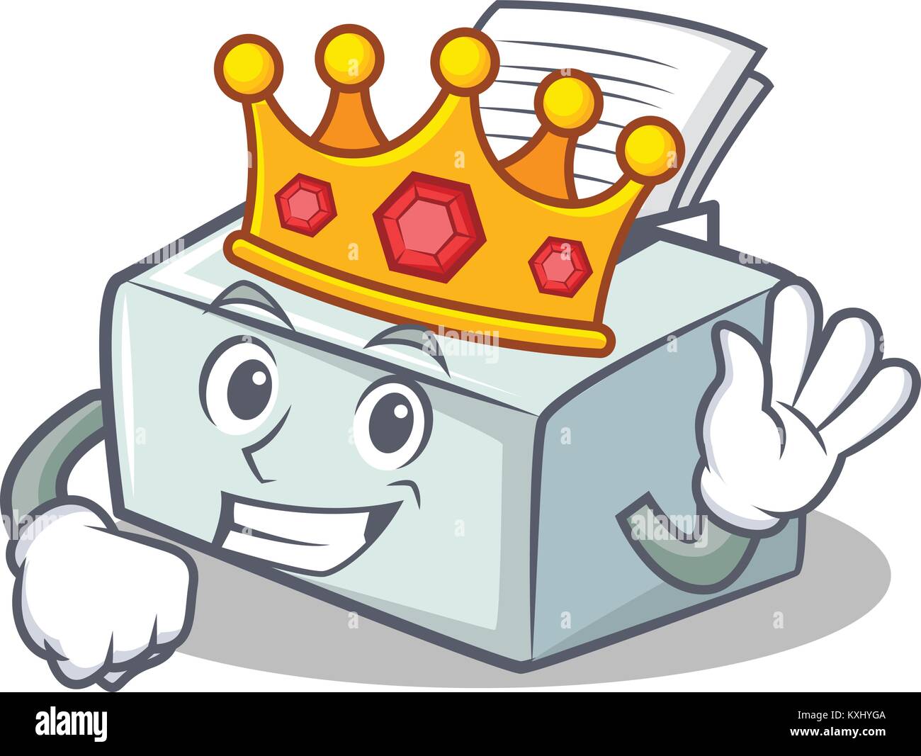King printer mascot cartoon style Stock Vector Image & Art - Alamy