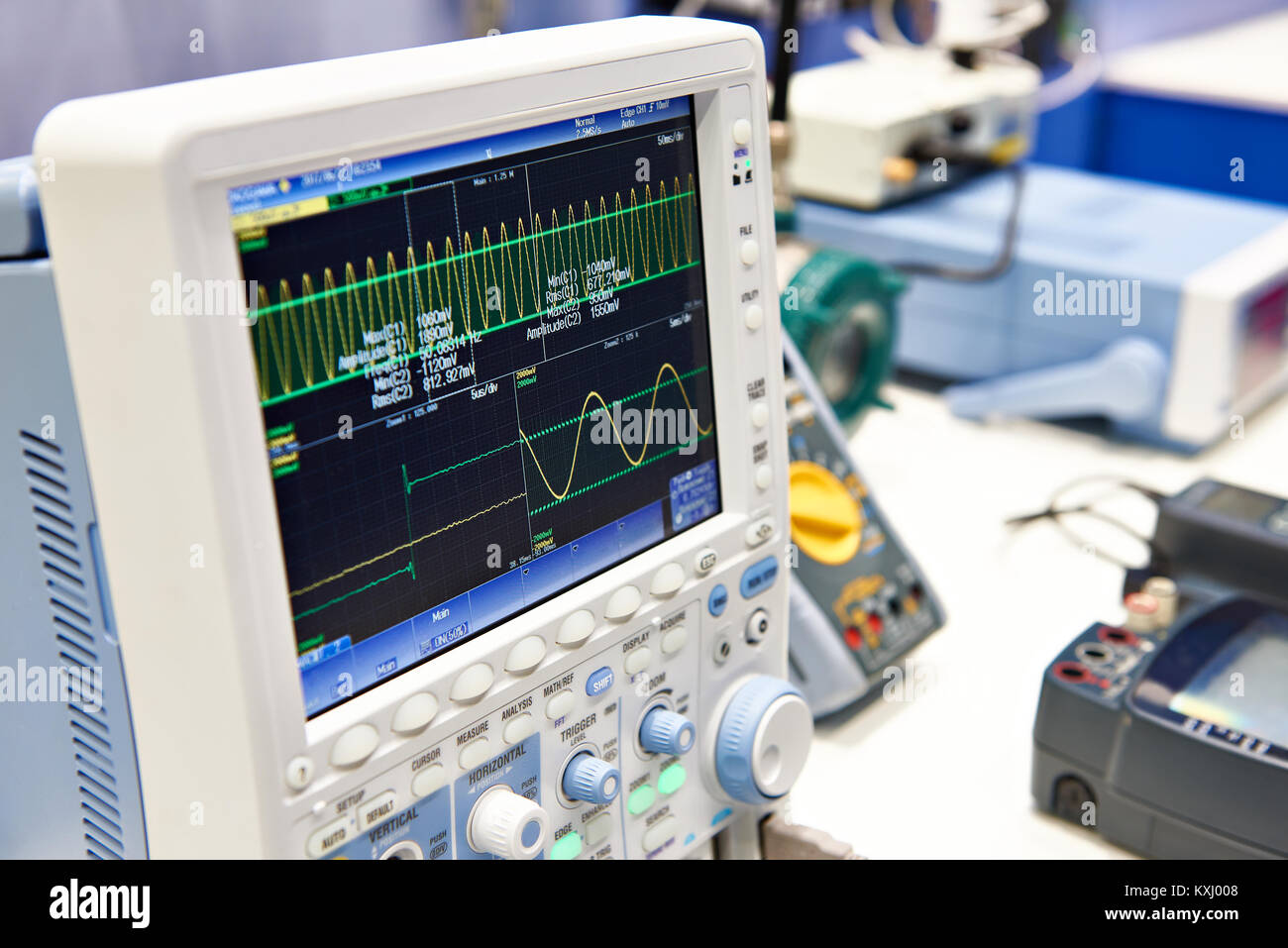 Digital oscilloscope for mixed signals in research laboratory Stock ...