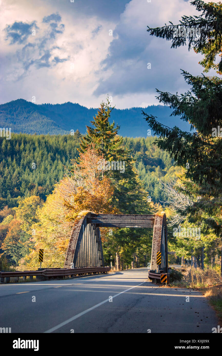 Old bridge autumn forest Stock Photo - Alamy