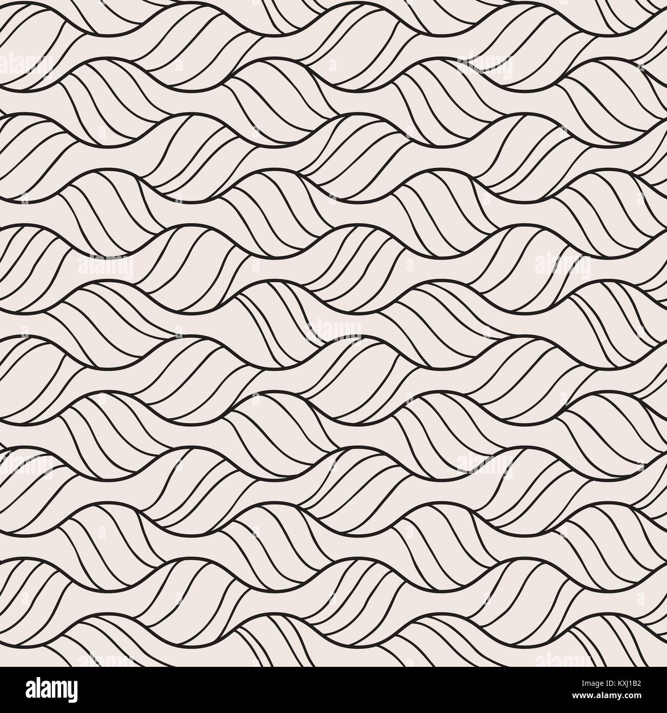 Decorative vector seamless wave pattern. Endless illustration with ...