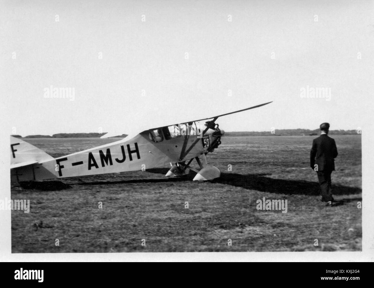 A 1935 photograph of an aircraft, depicting aviation technology from ...