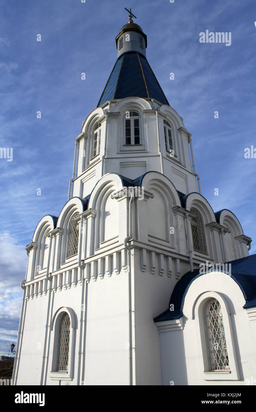 New white russian orthodox church in Murmansk, Russia Stock Photo - Alamy