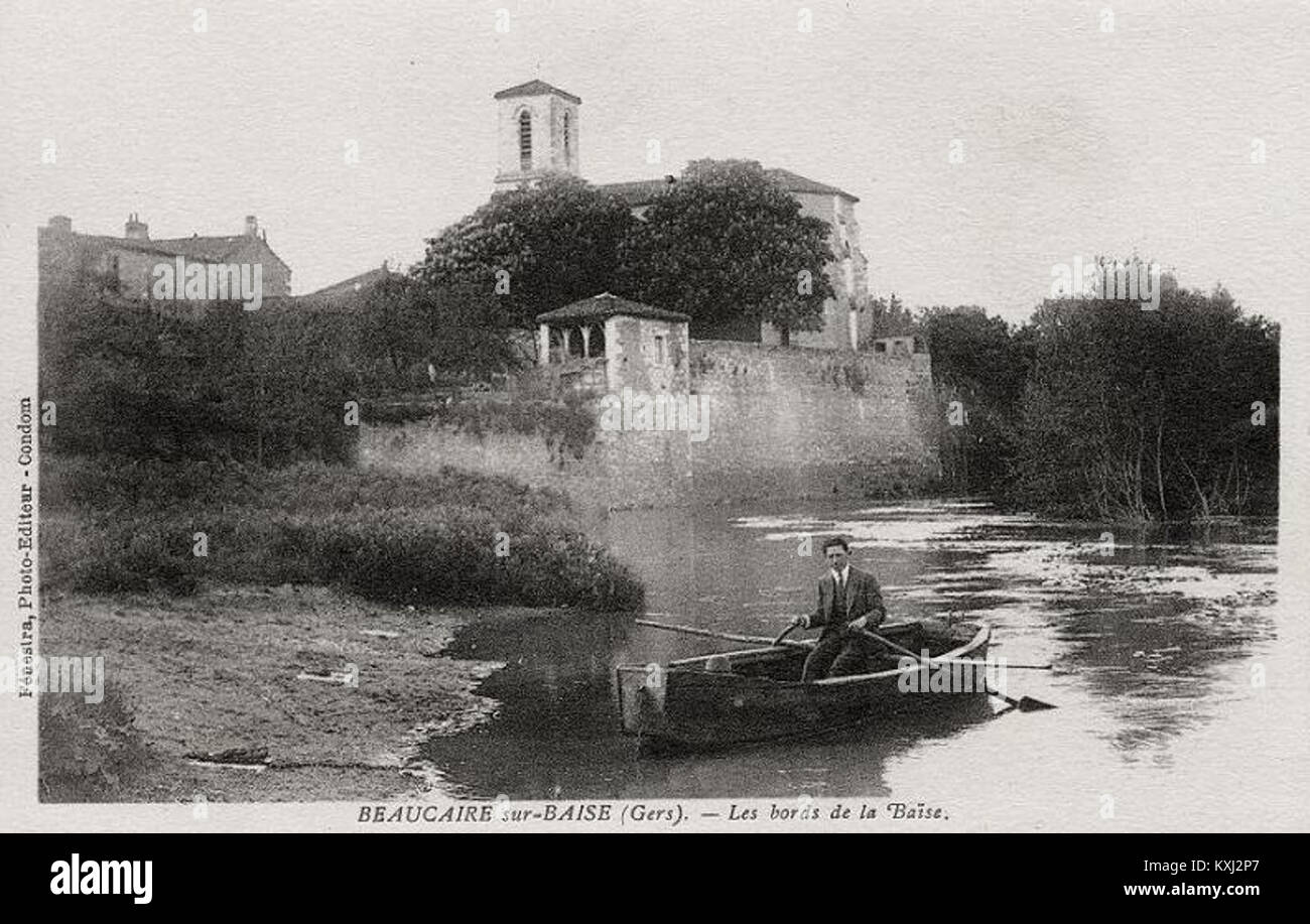 The photograph captures the town of Beaucaire, France, and its ...