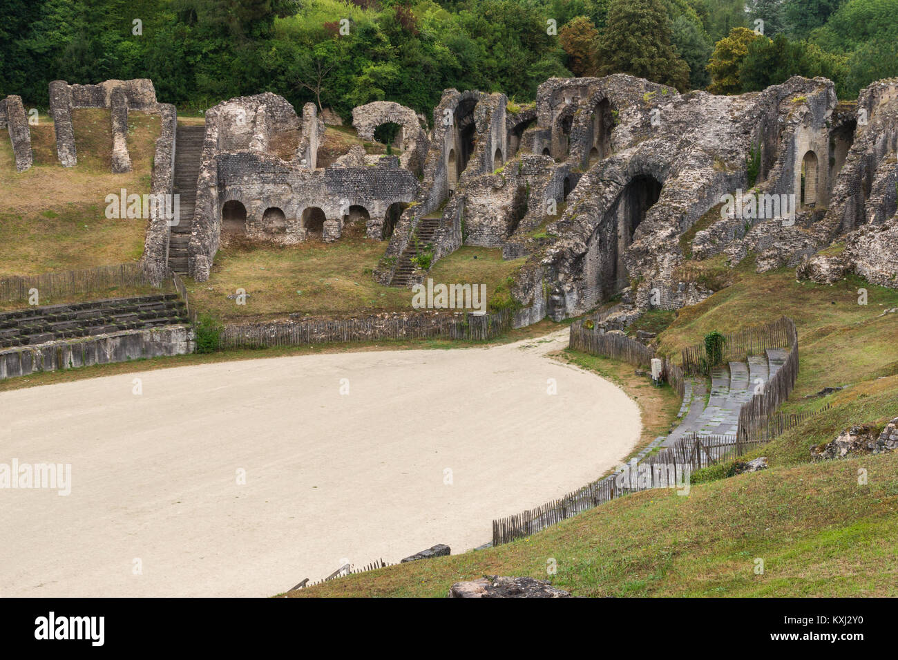 This photograph features the Amphitheater of Saintes, located in ...