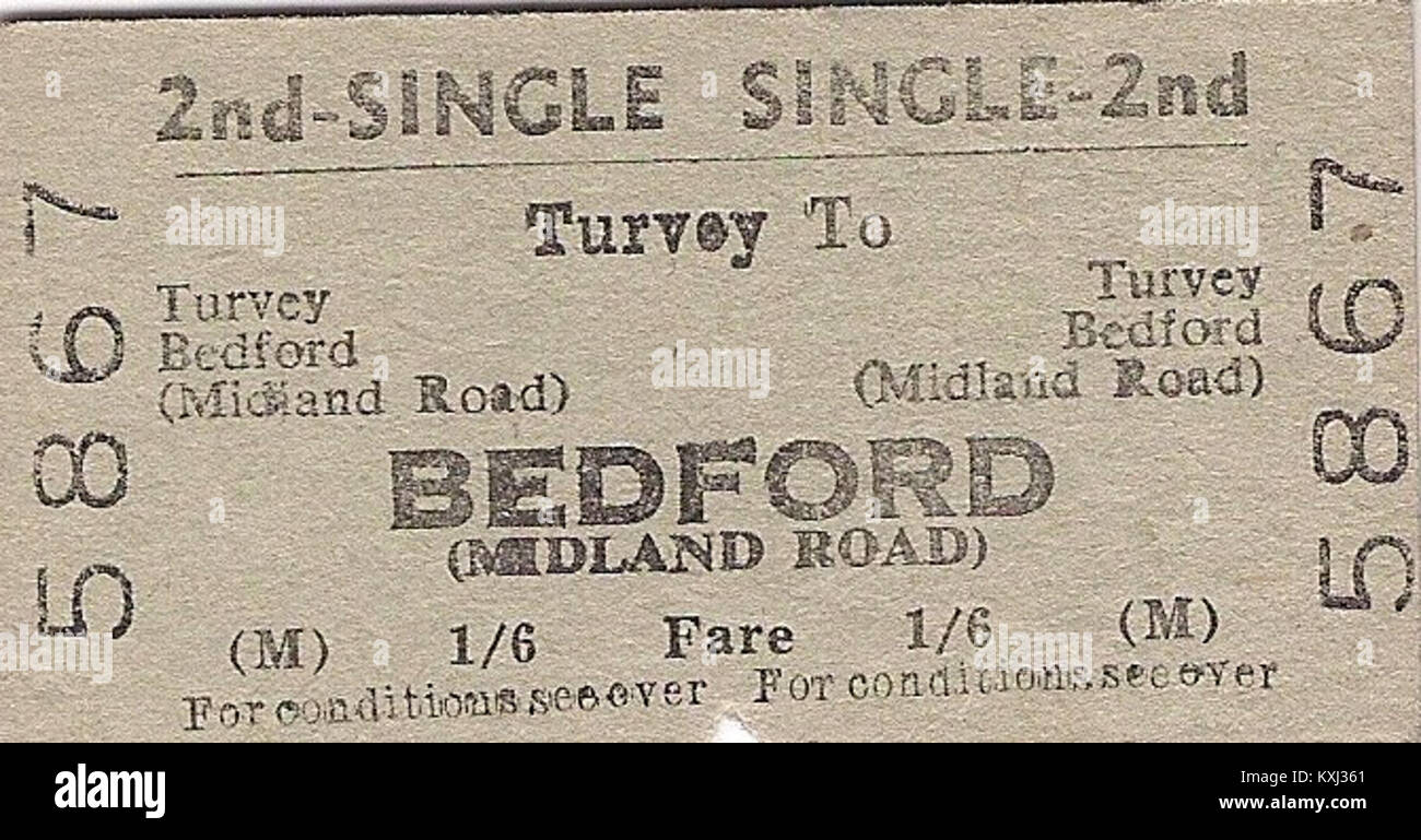 Bedford Midland ticket (1950s Stock Photo - Alamy