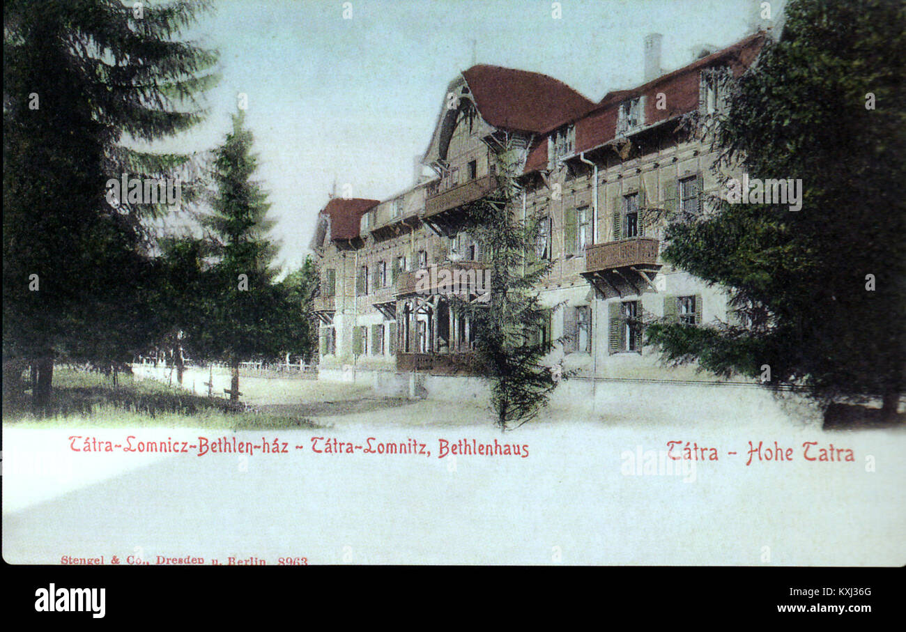 A historical image of the Bethlen family in the Tatransk Lomnica region ...