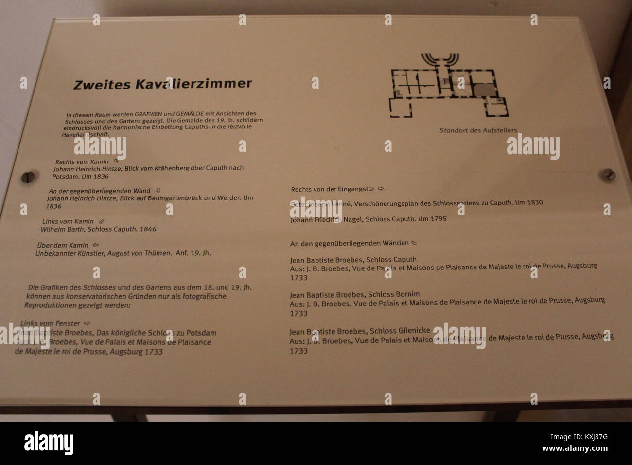 An exhibit display stand located in the Second Cavalier Room of Caputh ...
