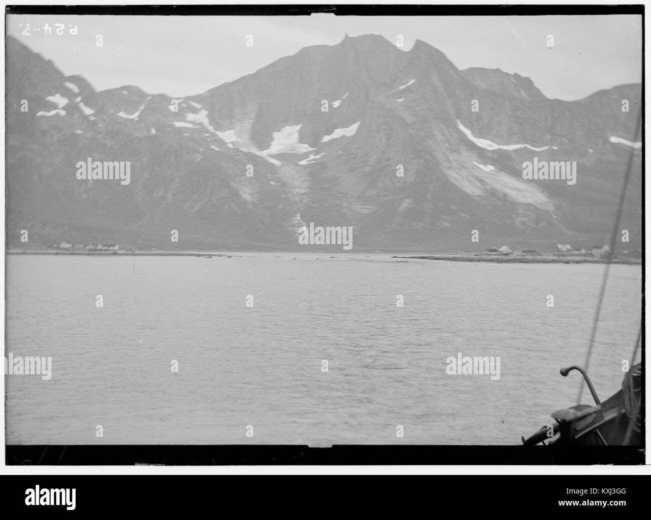 An early 20th-century photograph showing Hopen village in Mefjorden ...