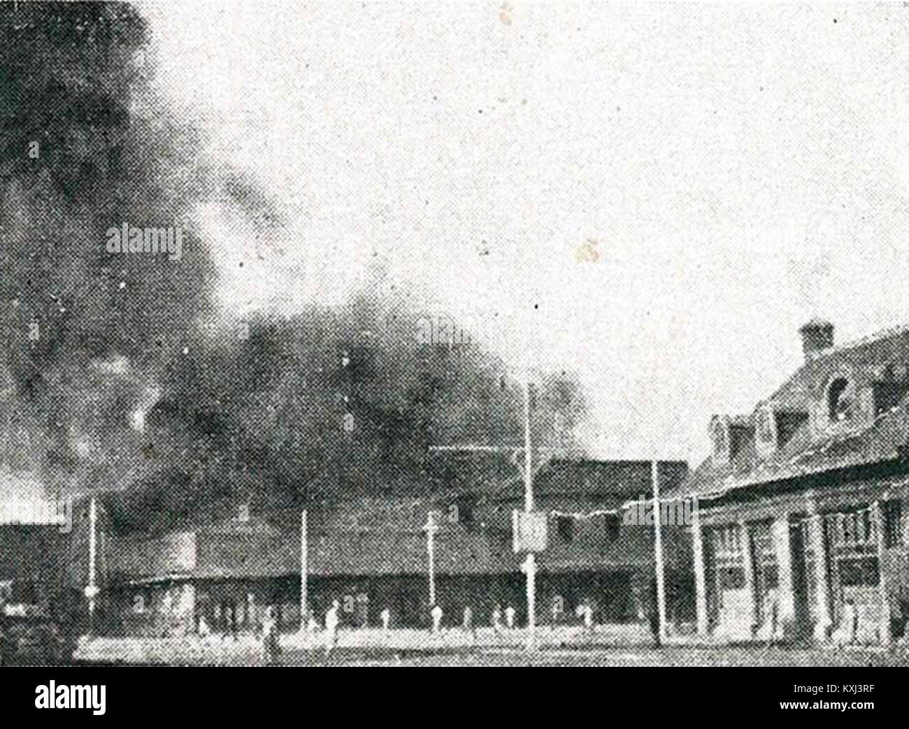 This image captures the intense moments of the Battle of Surabaya, a ...