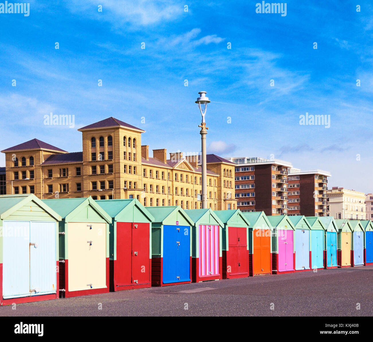 Hove seafront beach hut hi-res stock photography and images - Alamy