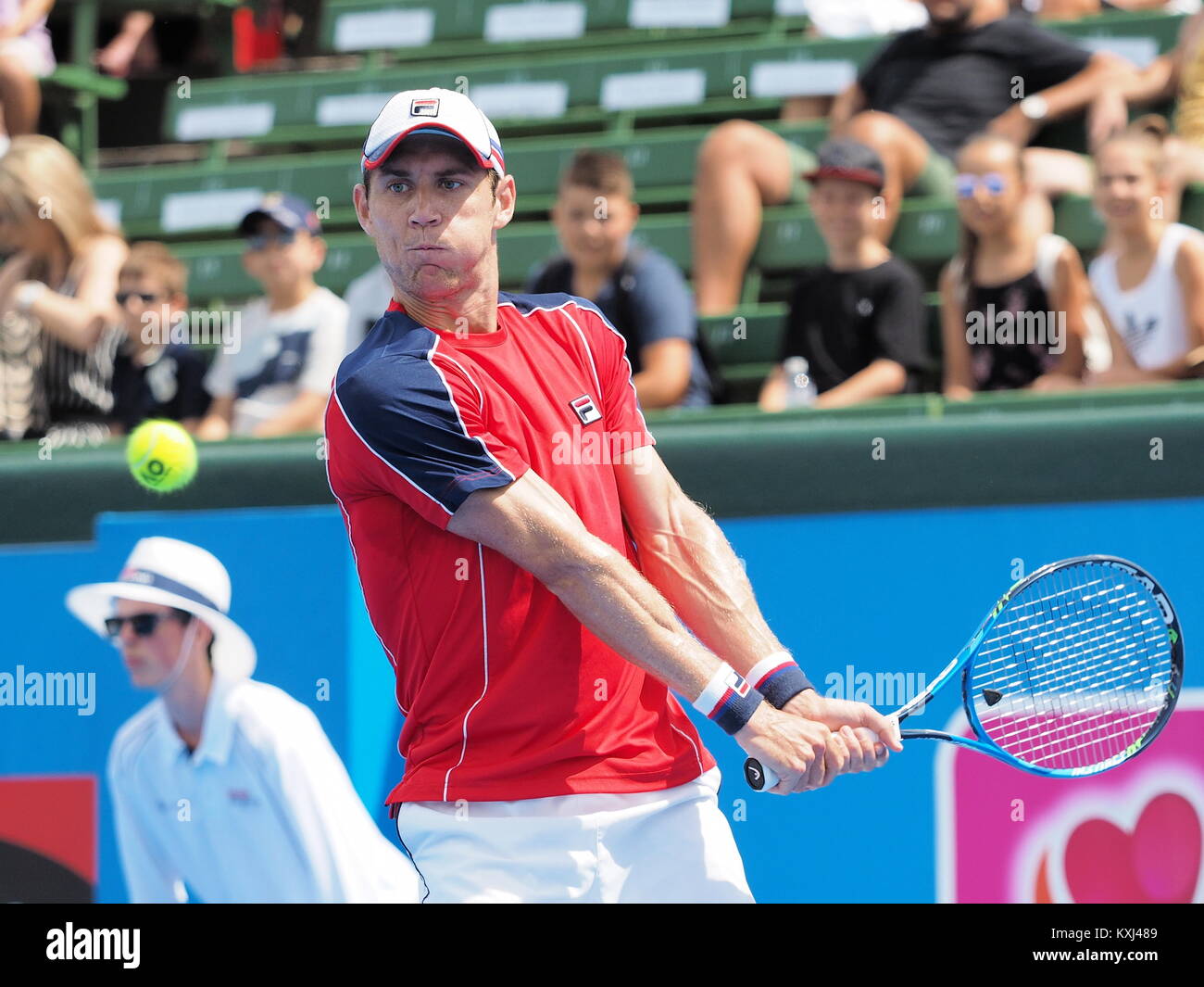 Melbourne, Australia - January 10, 2018: Tennis player Matthew Ebden ...