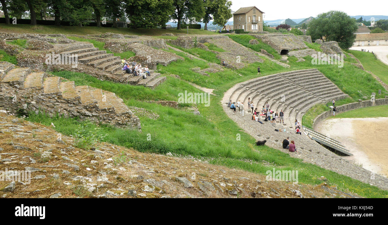 The Roman Theatre in Autun, France, built around 70 AD, is an ancient ...