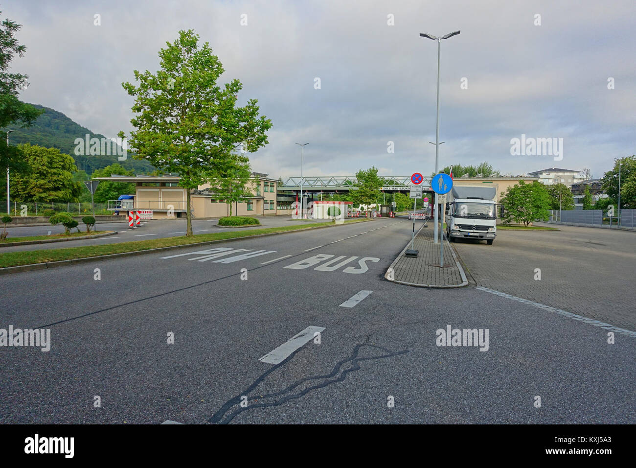 This photograph captures the Zoll (customs) area in Bad Säckingen ...