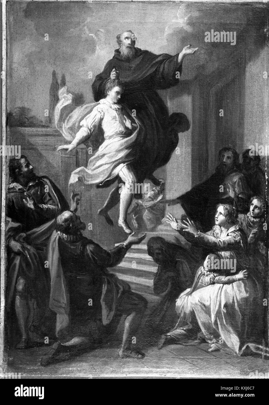 This artwork portrays Saint Joseph of Cupertino experiencing levitation ...