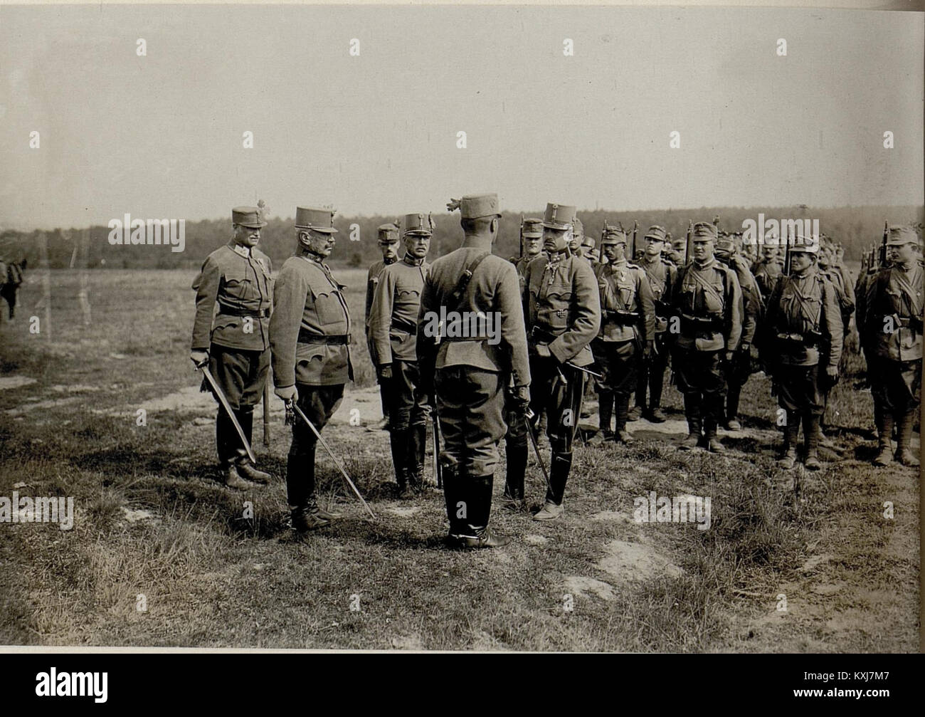 This photograph from September 4, 1916, shows the inspection of the ...