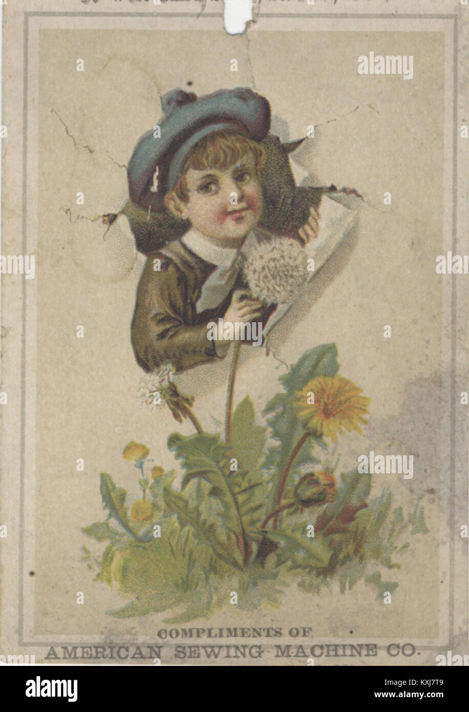 A historical image of a sewing machine manufactured by the American ...