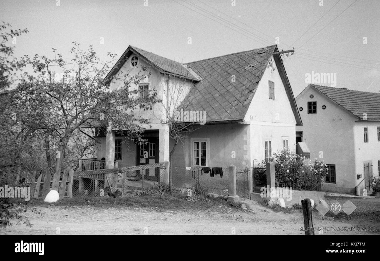 A 1965 photograph of the Amerikančeva House in Drašiči, Slovenia ...