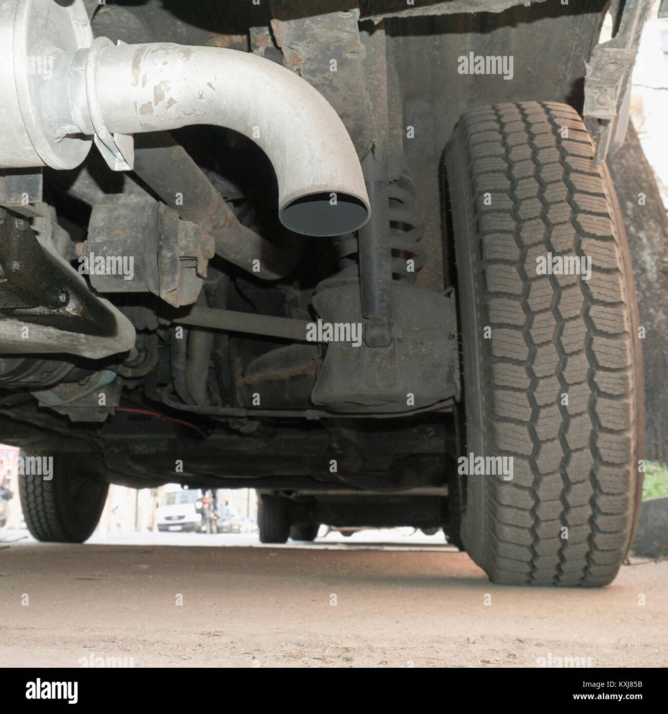 Close-up of car exhaust pipe Stock Photo - Alamy