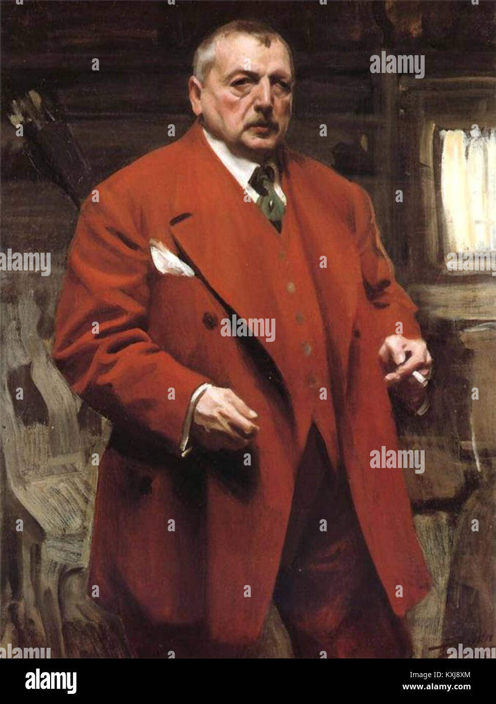 'Självporträtt i rött' (Self-Portrait in Red) is a 1915 painting by ...