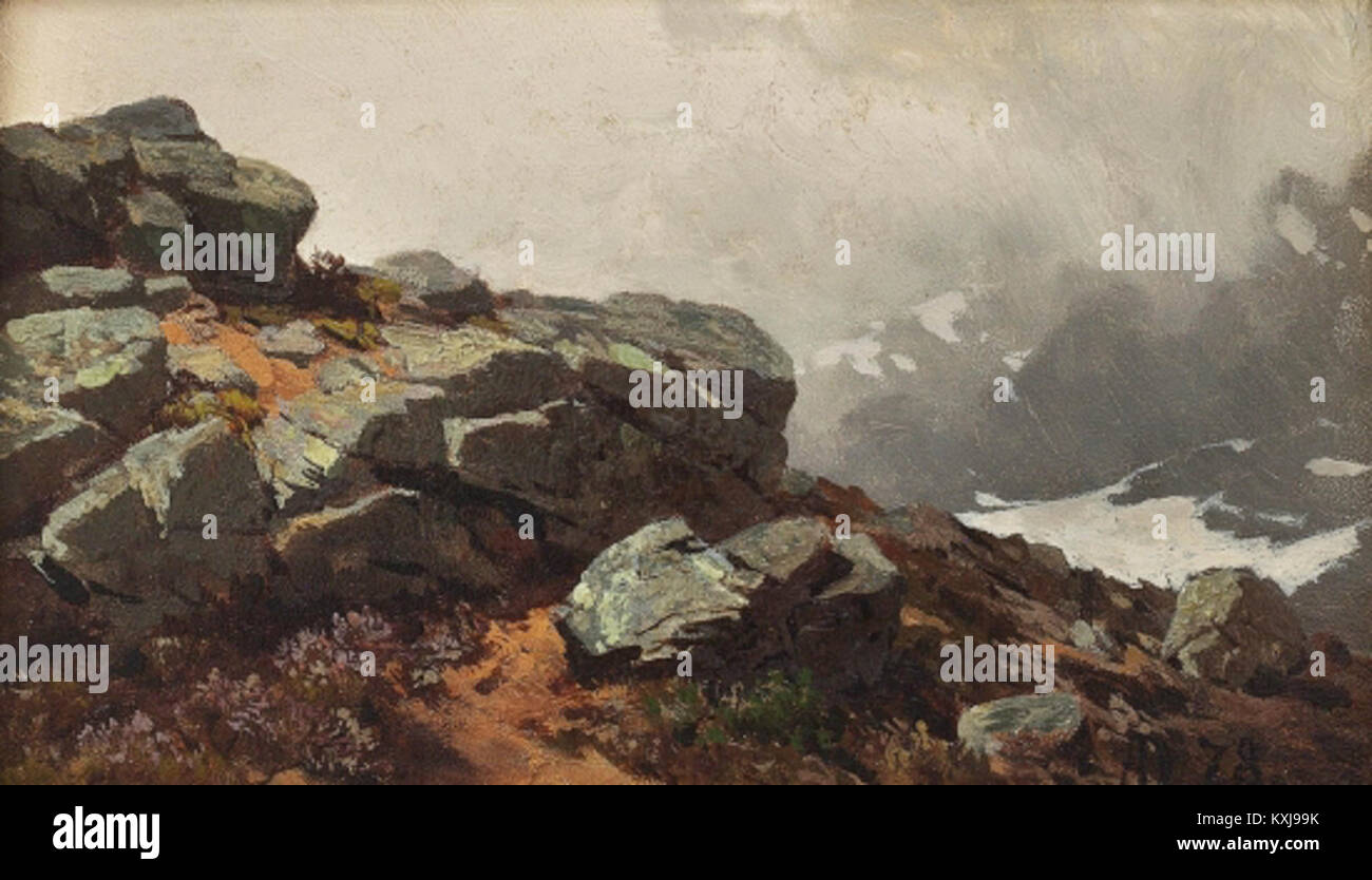 This artwork, titled 'Høyfjellsmotiv' by Andreas Edvard Disen, created ...