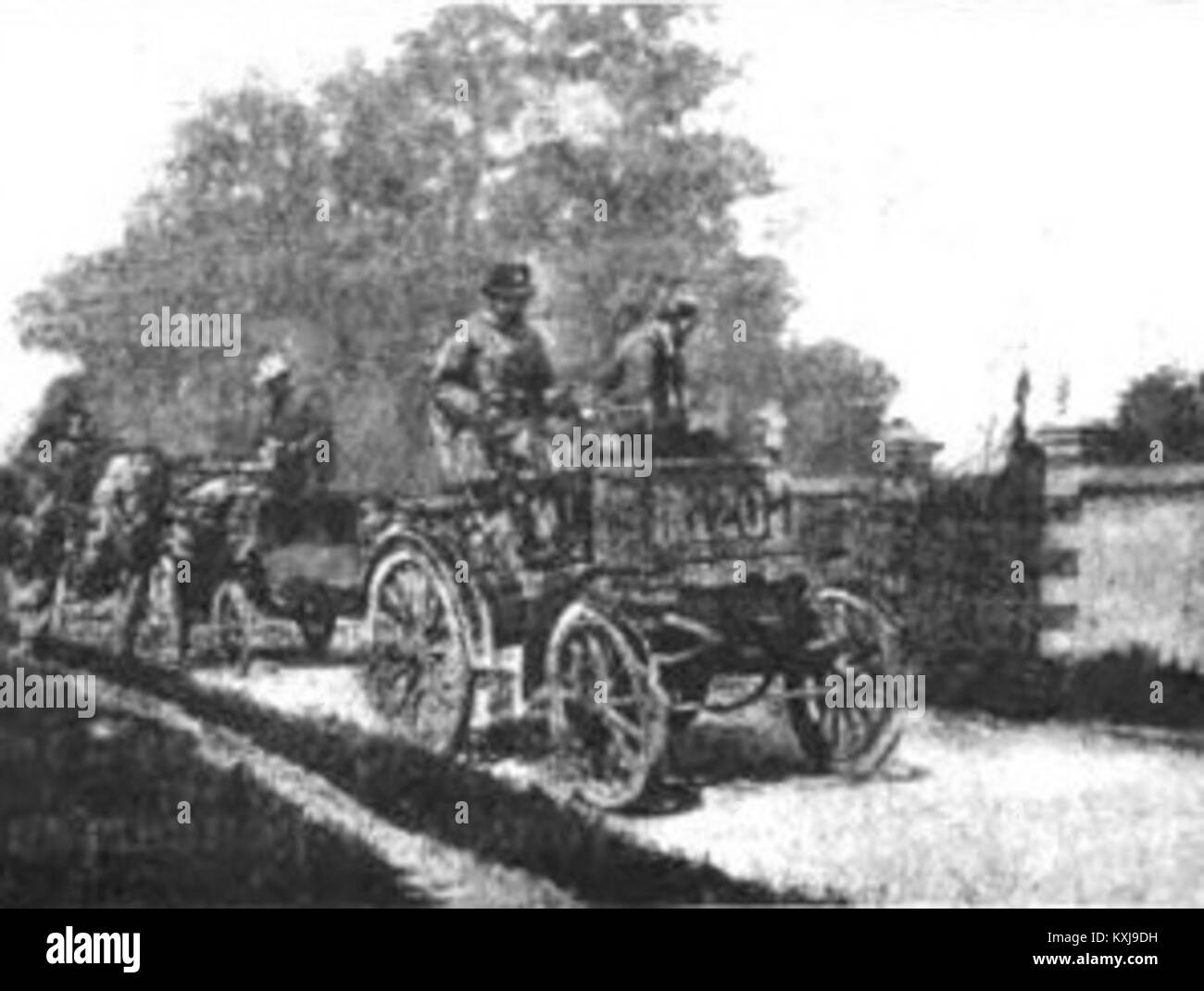A historical photograph of André Michelin during the 1898 Paris ...