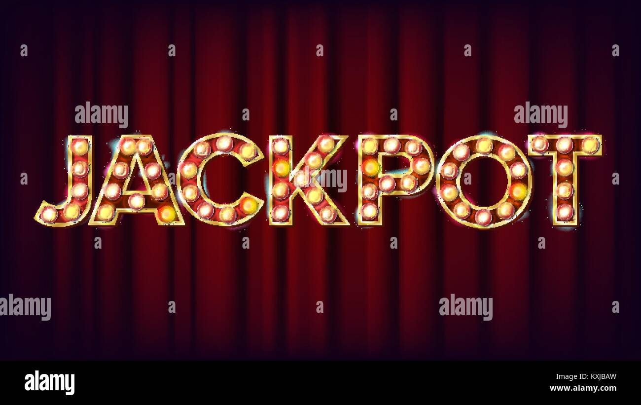 Jackpot Banner Vector. Casino Shining Light Sign. For Lottery, Poker ...