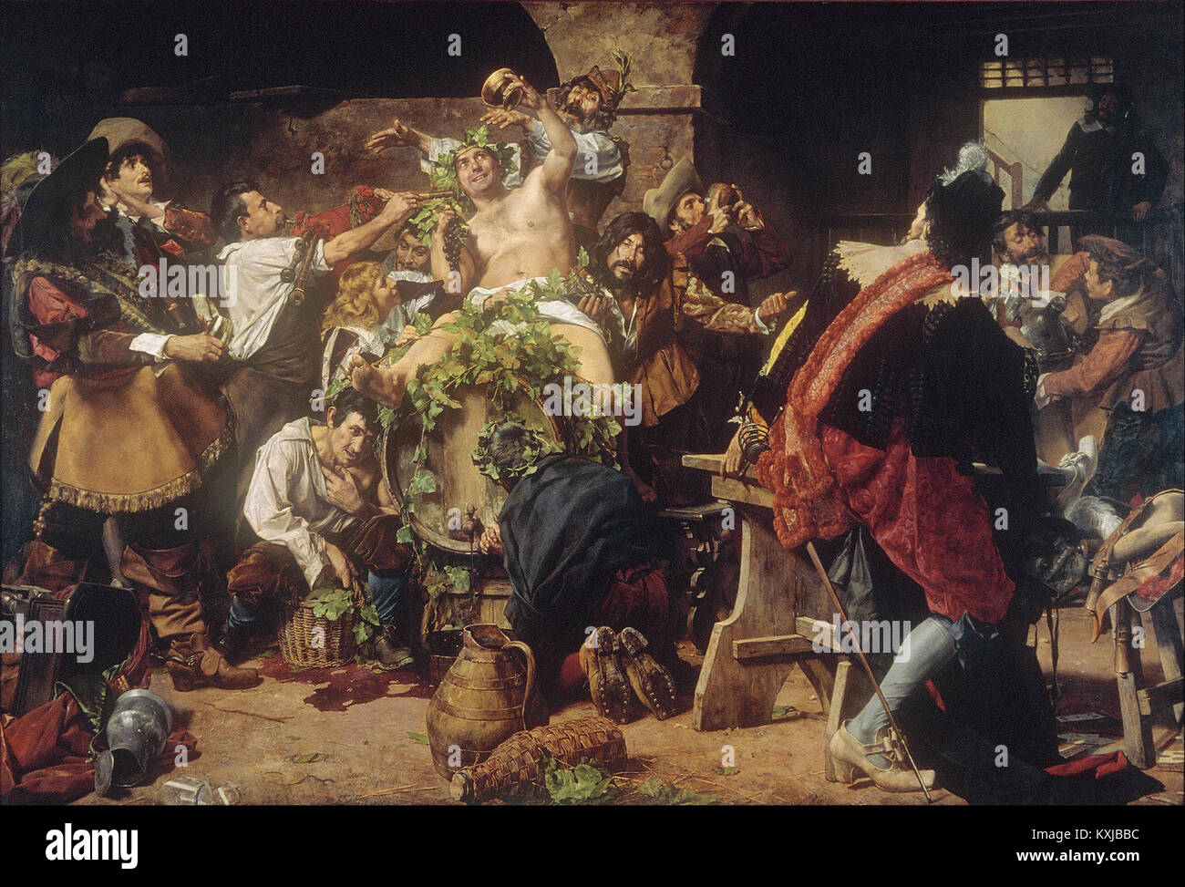 'The Drunkards (Bacchanal)' by Antonio Fabrés depicts a classical ...