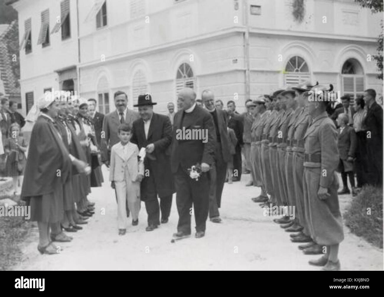 A historical photograph of Anton Korosec at the celebration of the 20th ...