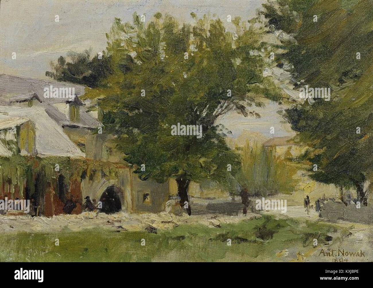 This painting by Anton Nowak depicts a guesthouse along the road from ...
