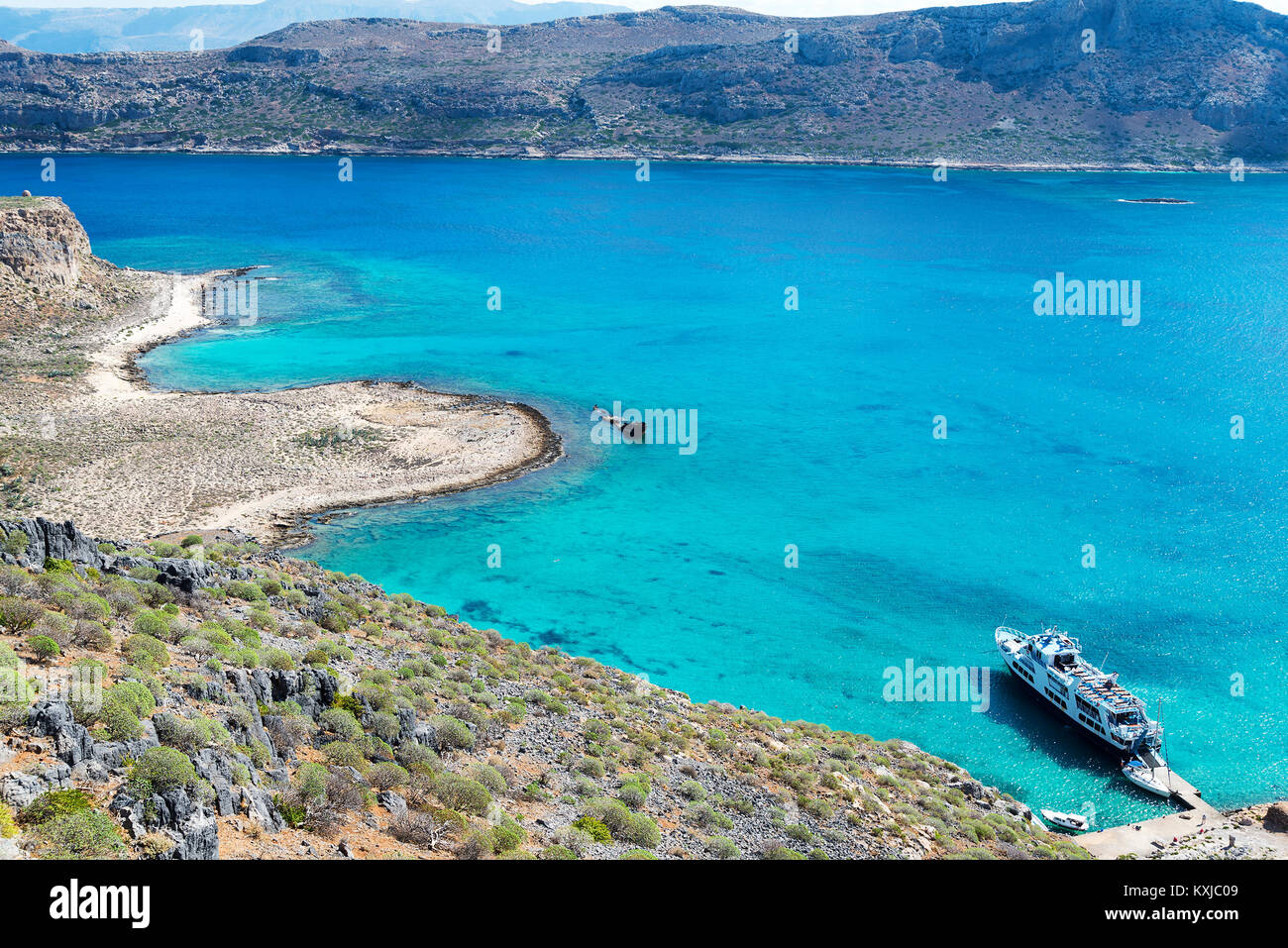 Sea views from the top of the fortress of Gramvousa. The island of ...