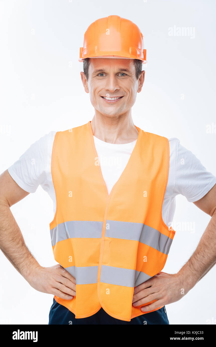 Nice handsome engineer being ready to work Stock Photo - Alamy